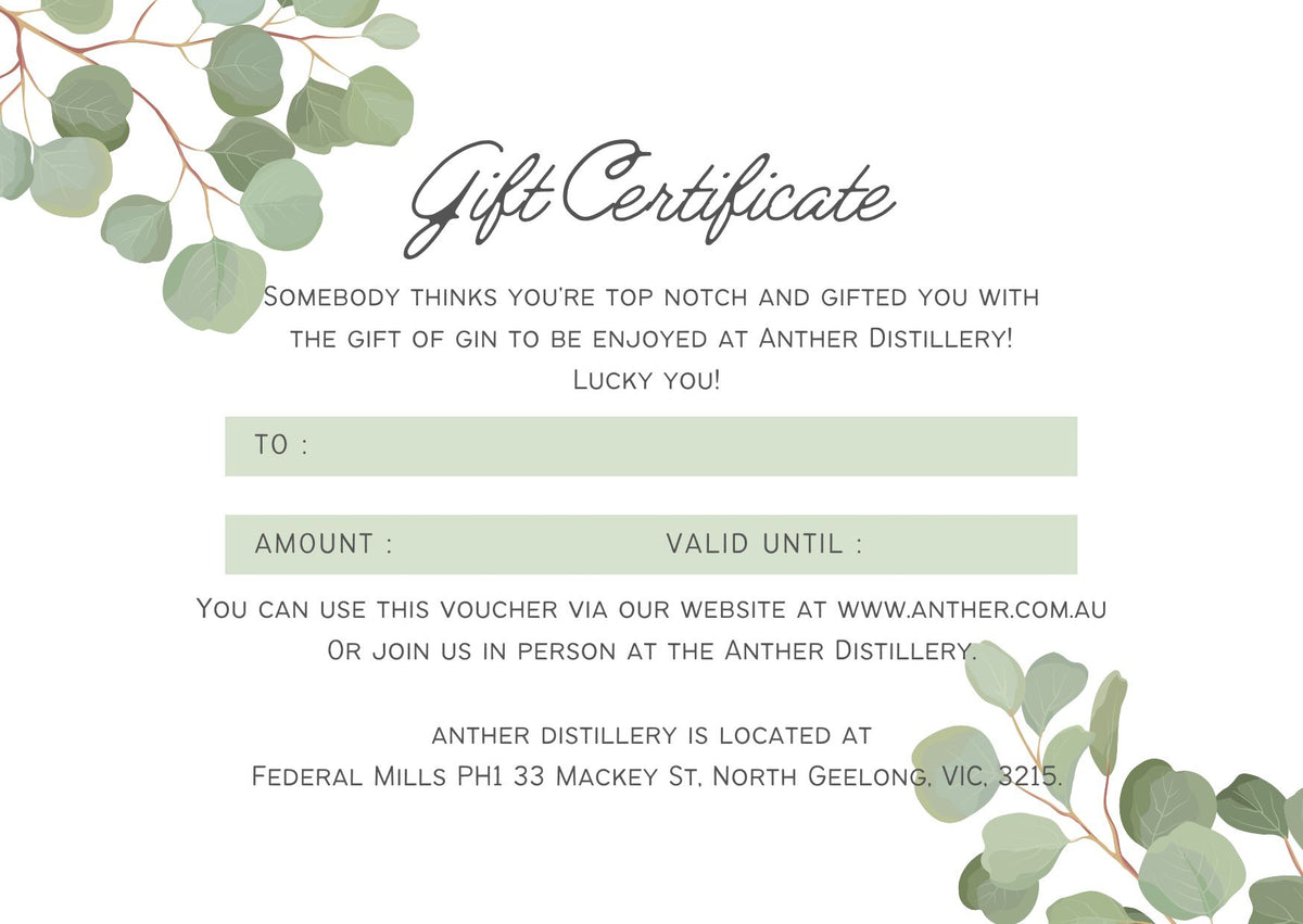 Anther Distillery Gift Card – anther-distillery